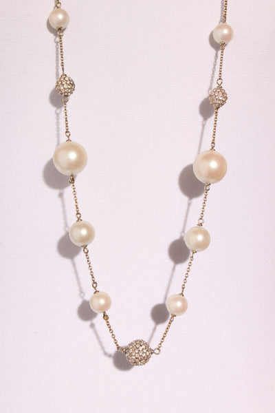 CAROLEE - Vintage pearl + sparkle ball necklace - Cream! | Recycle ...